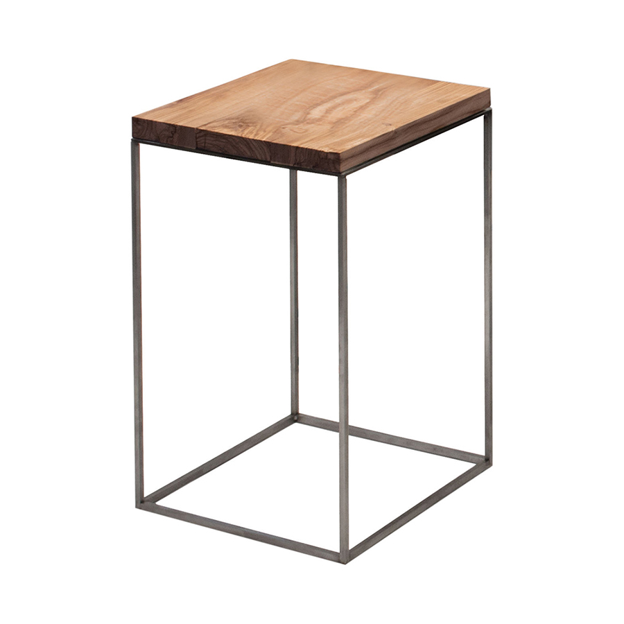 Zeus Table Basse Carré Slim Irony Low Table 31 X 31 Cm H 46 Cm Plateau