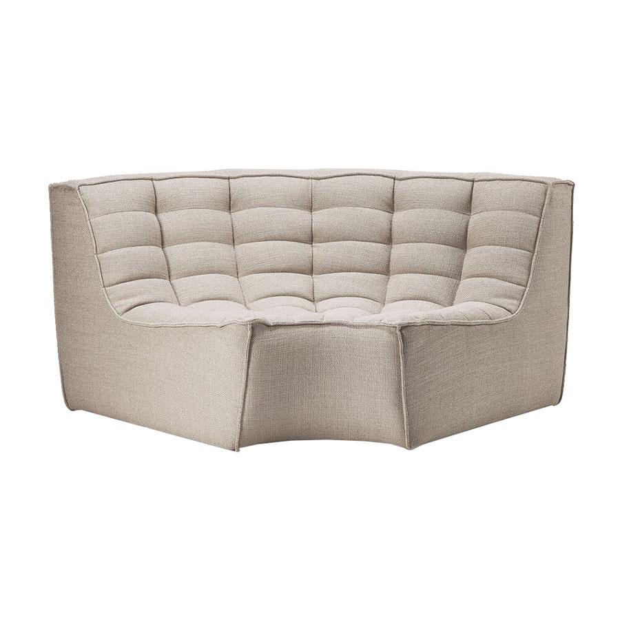 ETHNICRAFT round corner sofa N701 90° (Beige - Fabric) - MyAreaDesign.it