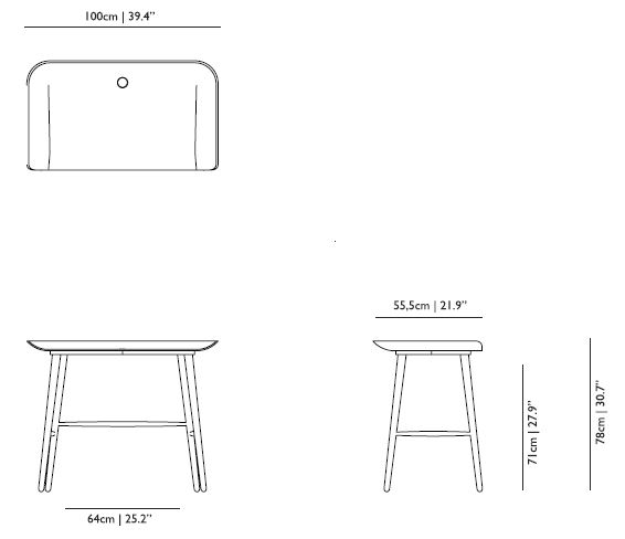 MOOOI desk WOOOD (Black - Beech and oak wood) - MyAreaDesign.it
